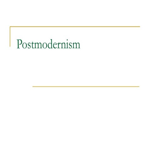 Postmodernism | PPT