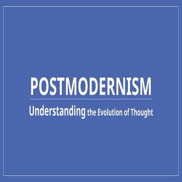 Postmodernism- An introduction and theories | PPT
