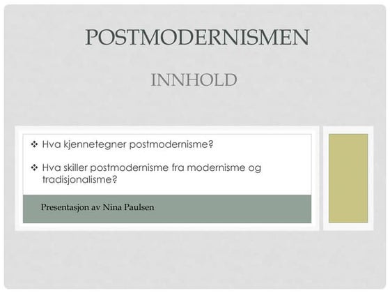 Postmodernisme | PPT