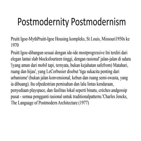 Postmodernity postmodernism | PPTX