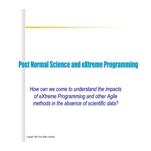 Post Normal Science and eXtreme Programming | PDF