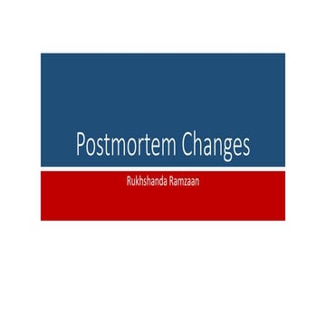 Post Mortem Changes | PPT