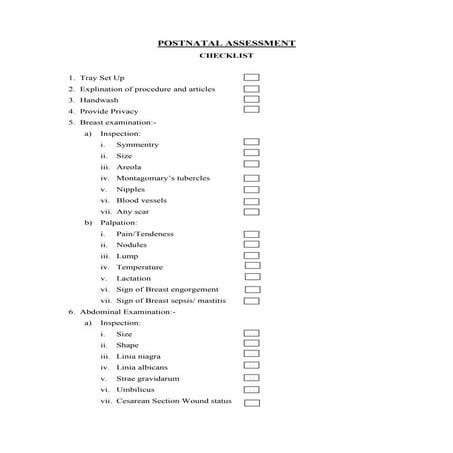 Postnatal Examination | Postnatal Assessment | PPTX