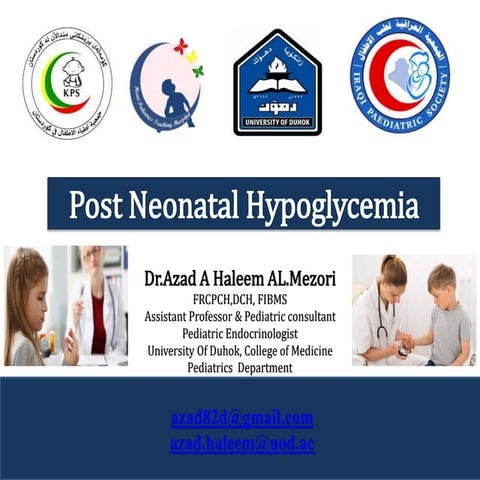 Diagnosis & Management of Hypoglycemia in Children | PPTX