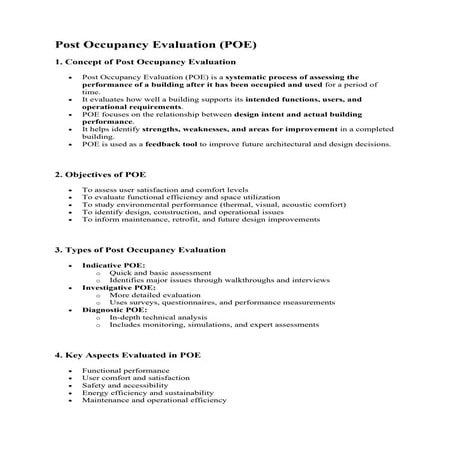 Post Occupancy Evaluation | PPTX