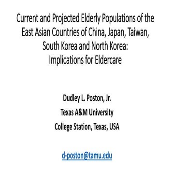Current and Projected Elderly Populations of East Asia and Implications ...