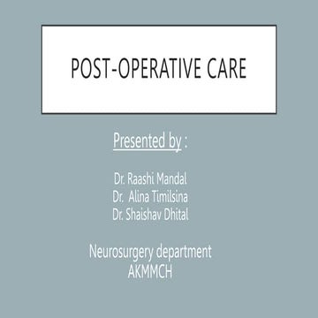 Post Operative Care | PPT