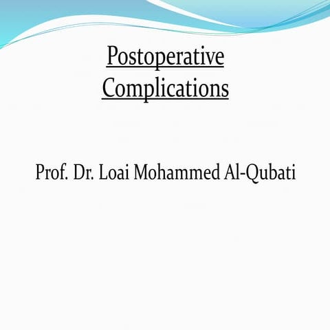 Postoperative complication Postoperative complication | PDF