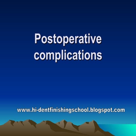 Post operative care | PPT