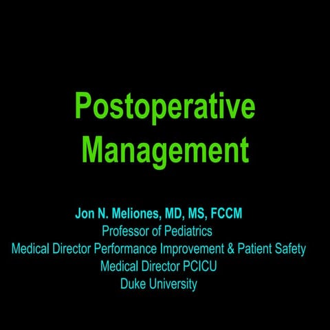 Post Operative Management | PDF