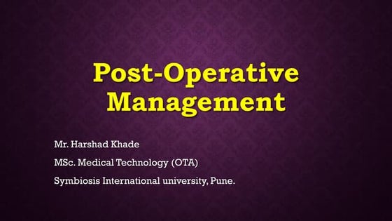 Pre operative assessment | PPT