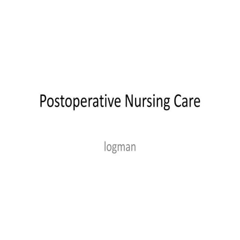 Post operative care | PPT