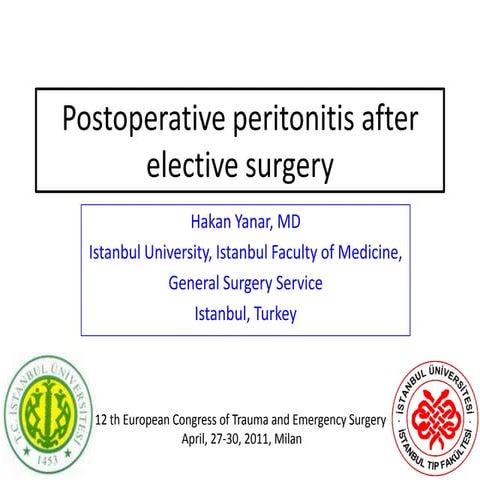 Postoperative peritonitis after elective surgery | PPTX