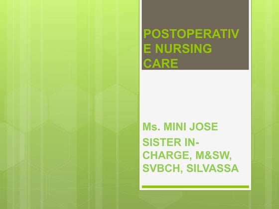 Post op care | PPT