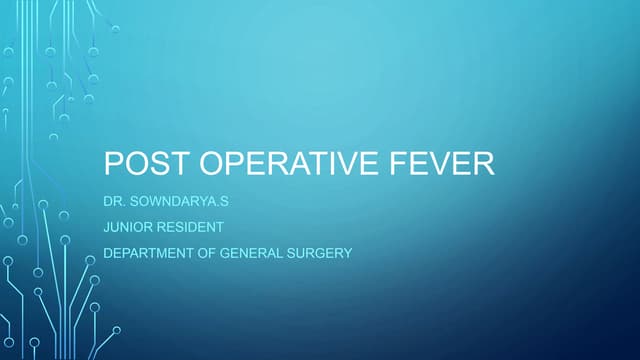 Postoperative fever | PPT