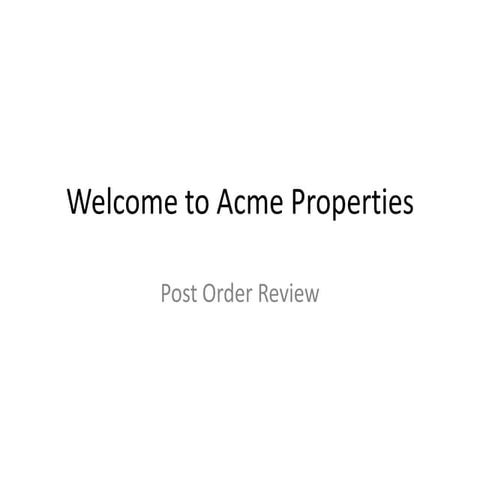 Post order overview | PPTX