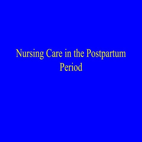 Post partum care | PPT