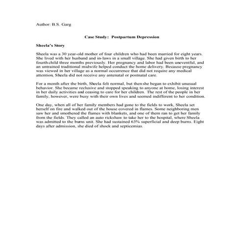 Postpartum depression case study | PDF