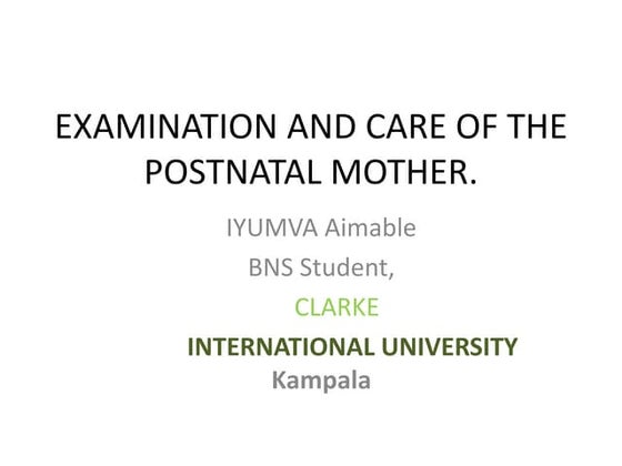 Post natal care | PPTX