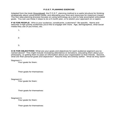 POST planning worksheet | DOCX