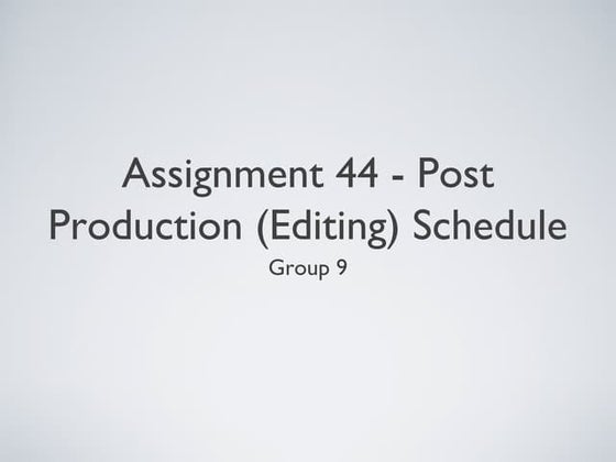 Pre production | PPT