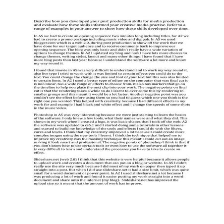 Post production essay | DOCX