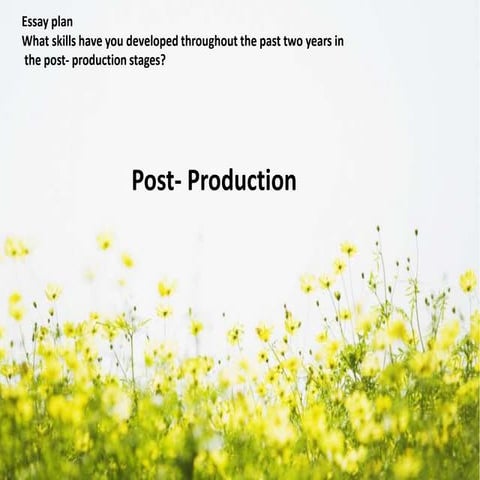 Post Production Plan | PPT
