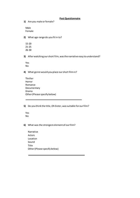 Questionnaire | DOCX