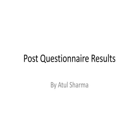 Post Questionnaire Results | PPTX | Photo Editing Software | Computer ...