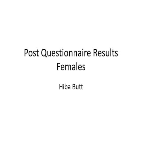 Post questionnaire results females | PPTX