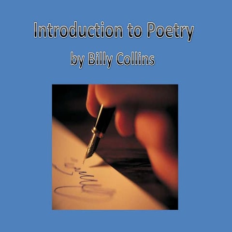 Post reading assignment-Introduction To Poetry | PPT