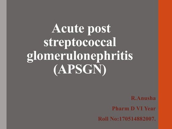 Post streptococcal glomerulonephritis | PPT