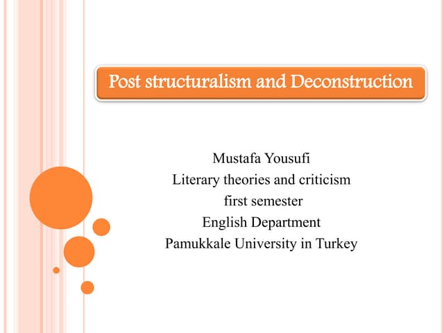 Structuralism as a literary Movement.... | PPTX