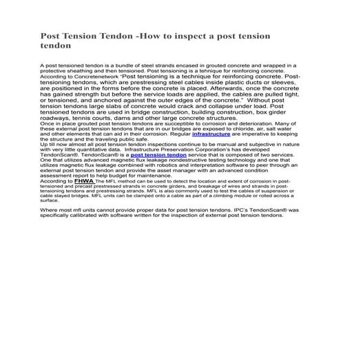 Post tension tendon | PDF