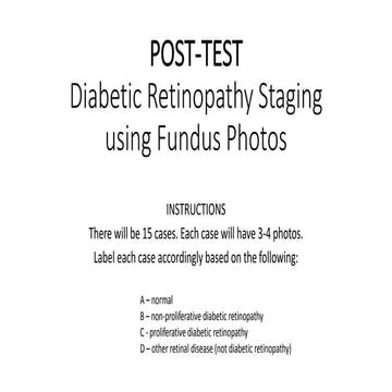 POST-TEST Detection of diabetic retinopathy using fundus photos online ...