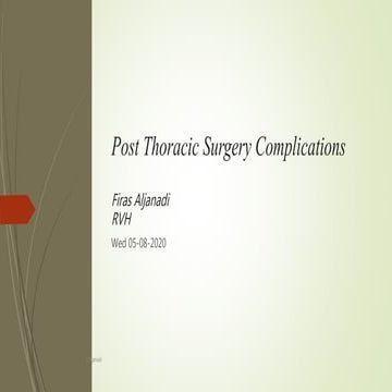 Post thoracic surgery complications | PPTX