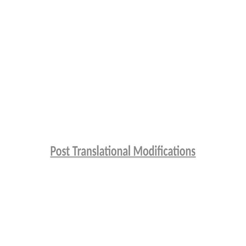 Post translational modification | PPTX