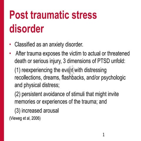 Post traumatic stress disorder | PPTX