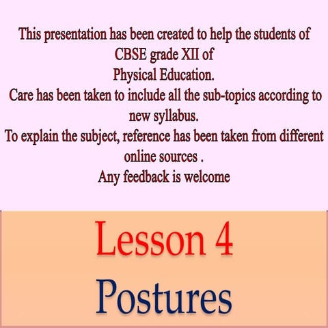 Lesson 4 - Postures | PPTX