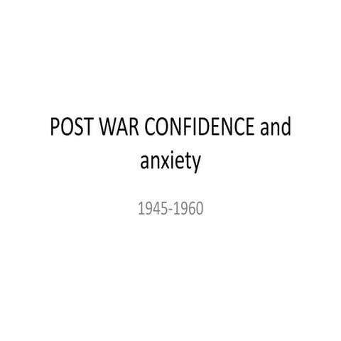 Post war Confidence and Anxiety Ch 19 | PPT