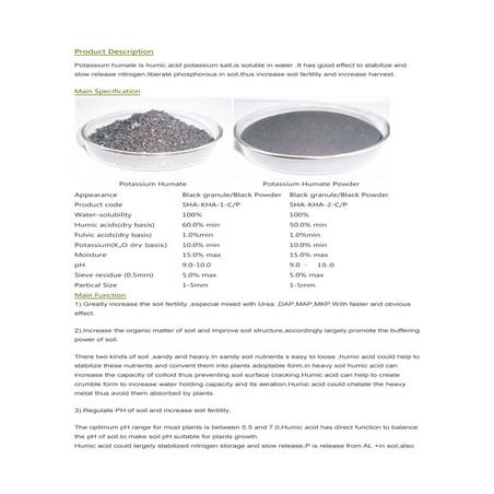 Potassium humate tds | PDF