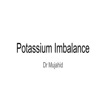 Management of Potassium Imbalance in Primary Care | PPT