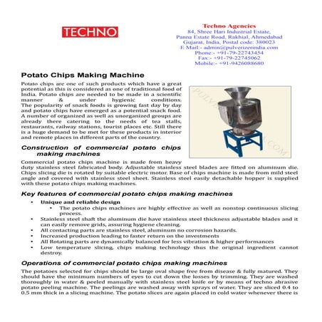 Potato chips-making-machine | PDF