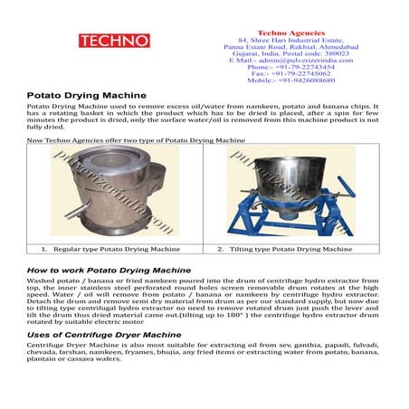 Potato drying-machine | PDF