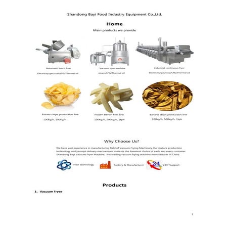 Potato chips production line and vacuum fryer catalogue | PDF