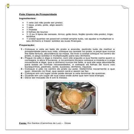 Pote Cigano de Prosperidade | PDF