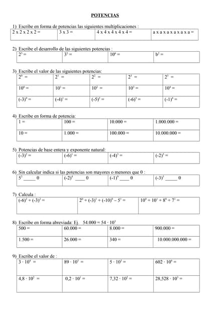 Guia de potencias 7 b multiplicacion y divicion | PDF