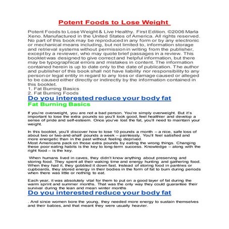 Potent Foods To Lose Weight Pdf
