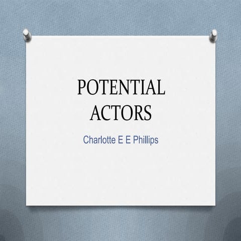 Potential actors | PPT