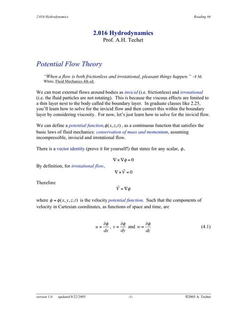TWO-DIMENSIONAL IDEAL FLOW (Chapter 6) | PDF | Physics | Science